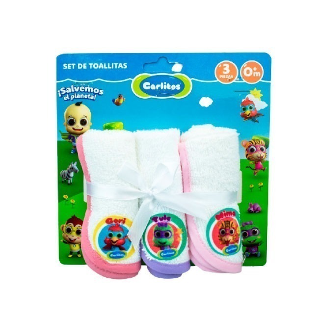 Toalla Carlitos Clásico Para Bebé x3 Niña - Peque Ayuda