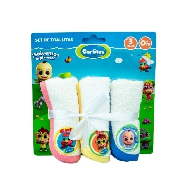 Toalla Carlitos Clásico Para Bebé x3 Niño - Peque Ayuda