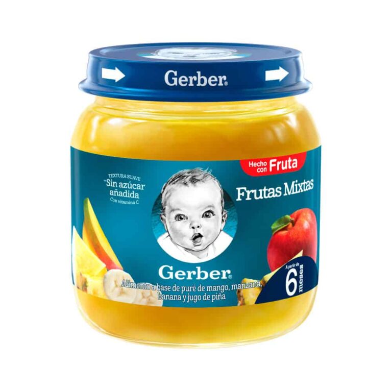 Compota GERBER® Alimento infantil Frutas mixtas Frasco 113g - Peque Ayuda