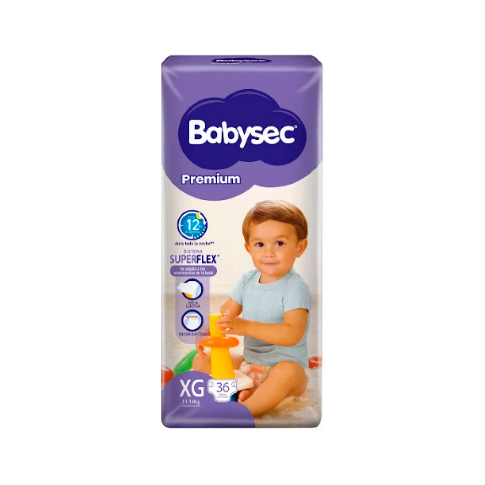 Pañal Babysec Premium Superflex XG x 36 - Peque Ayuda