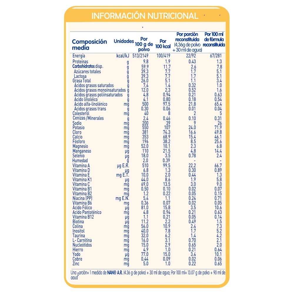 NAN® AR Fórmula Infantil Lata 400g - Peque Ayuda