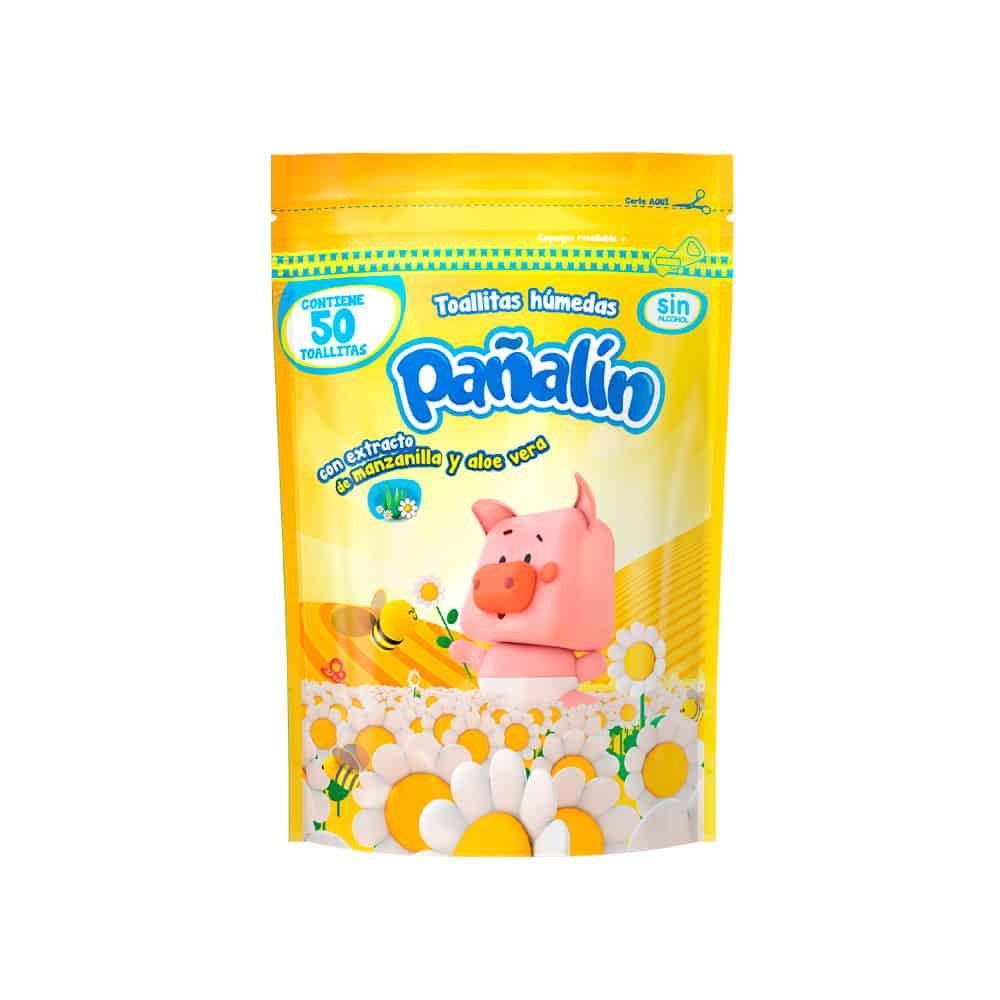 Pañitos Húmedos Pañalín Manzanilla Doypack x 50 - Peque Ayuda