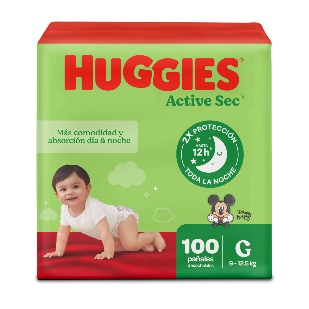 Pañales Huggies Active Sec Etapa 3/G Más Comodidad y Absorción 100U ...