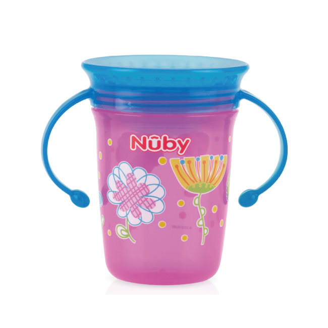 Taza Nuby Wonder Antiderrame 8 Onz 6M+ (vaso) Rosado - Peque Ayuda
