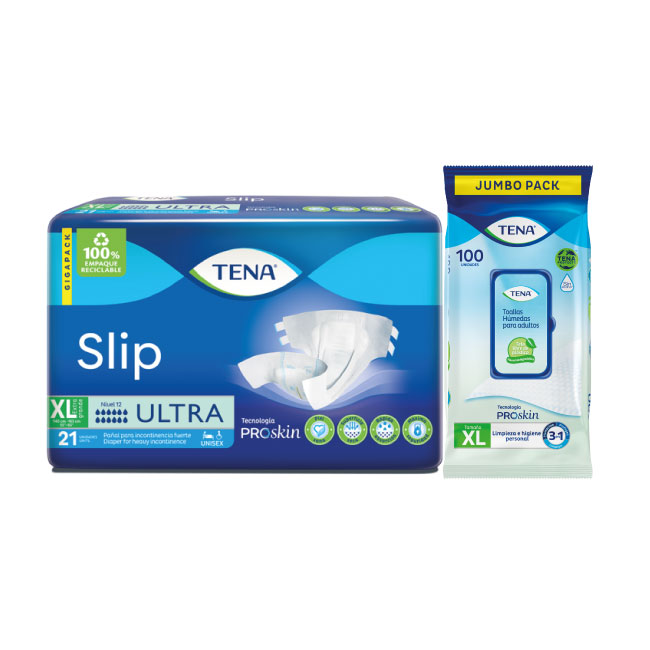Pañal Tena Slip Ultra XL x 21 + GRATIS Toallas Húmedas para adultos ...