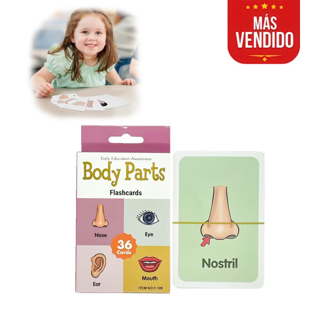 Flashcards o Tarjetas de Memoria Partes del Cuerpo x 36 Úpale - Peque Ayuda