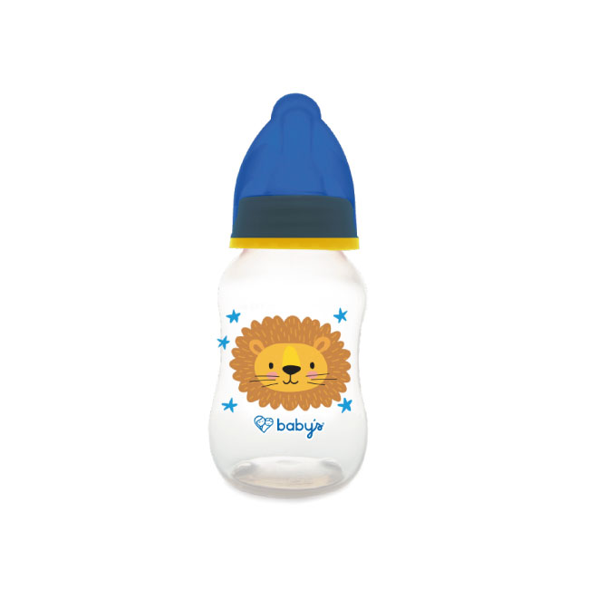 Biberón Babys Curvo 5 Onz x 125ml Azul León 1m+ - Peque Ayuda