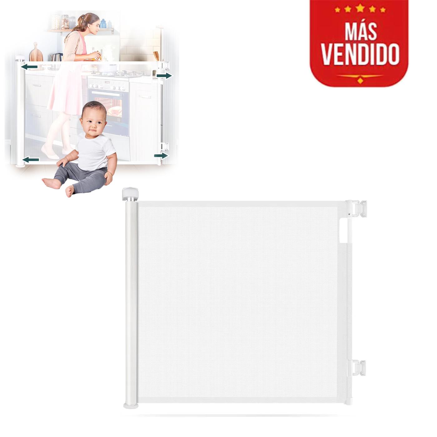 Baranda o Puerta Retráctil para bebés Blanca 148 x 86cm (reja) Úpale ...