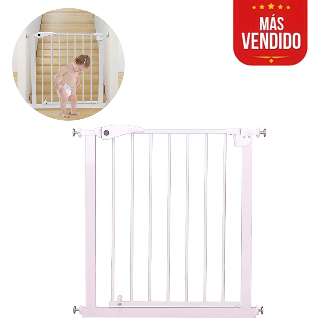 Baranda o Puerta de Seguridad Fija para bebés Blanca 76 cm (alto) x 87 ...