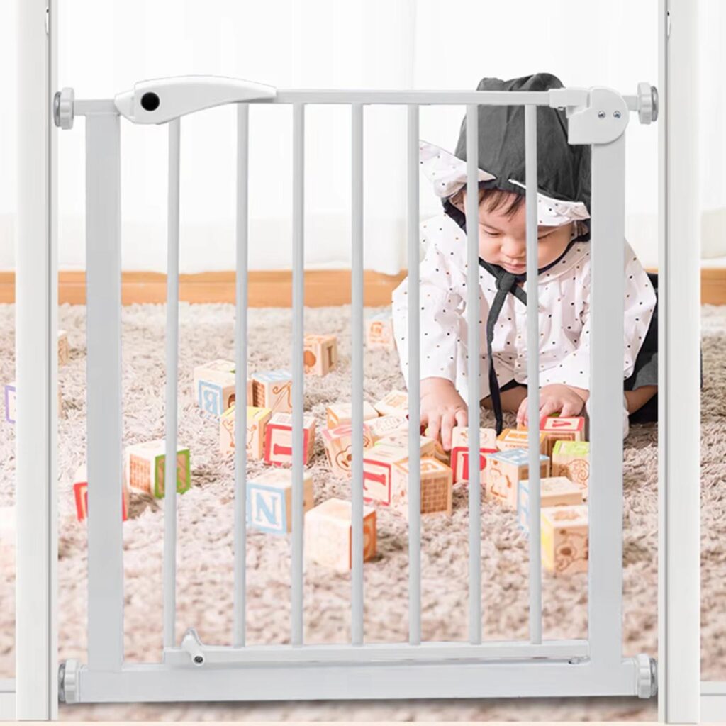 Baranda o Puerta de Seguridad Fija para bebés Blanca 76 cm (alto) x 87 ...