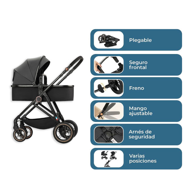 Coche Europeo Bruselas Buggy Gris Creciendo juntos - Peque Ayuda