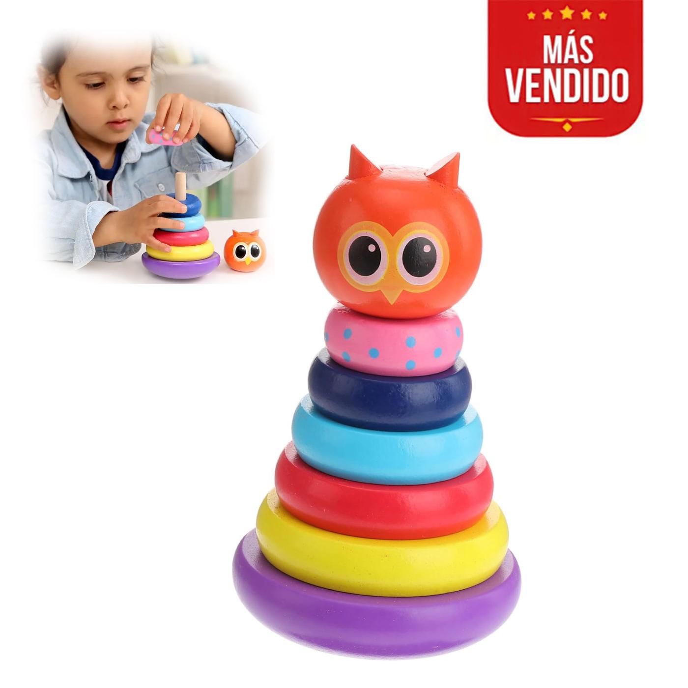 Torre Apilable Circular Búho Úpale - Peque Ayuda