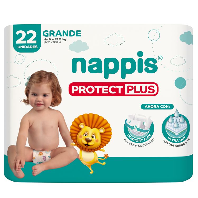Pañal Nappis Protect Plus G x 22 (9 a 12,5 kg) - Peque Ayuda