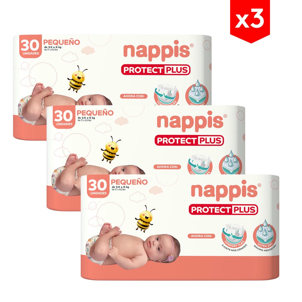 Pañal Nappis Protect Plus P x 90 - Peque Ayuda