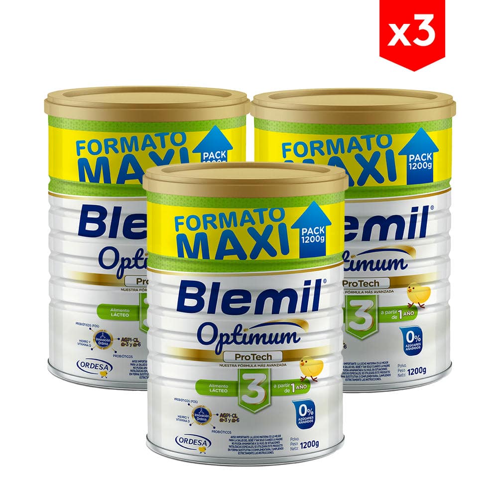 Blemil 3 Optimum Protech 1200g x 3 unidades - Peque Ayuda