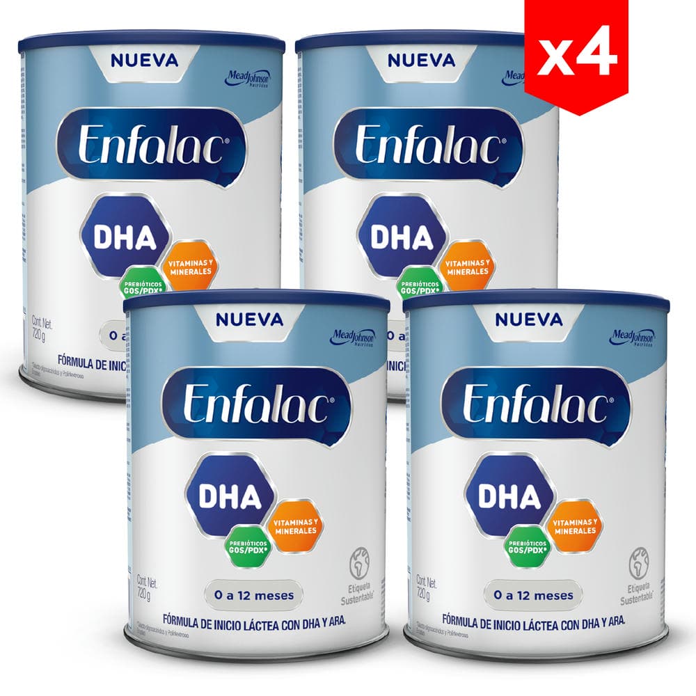 Enfalac ® Fórmula De Inicio Láctea Con DHA y ARA 720 Gramos (x 4 latas ...