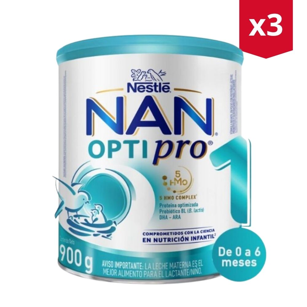 NAN® PRO HMO Fórmula Infantil Etapa 1 Lata x 900g (x3 unidades) - Peque ...